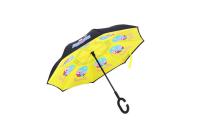 China Children Reverse Inverted Umbrella 23 Inch with Cartoon Art Digital Printing, Manual Open/Close and Fiberglass Frame for sale