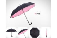 China 23-Inch Flower Design Reverse Folding Inverted Umbrella with C-Shaped Handle for Car Use - 12mm Metal Shaft for sale