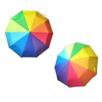 China High Quality Waterproof Full Manual Folded Rainbow Umbrella for sale