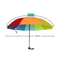 China High Quality Waterproof Full Manual Folded Rainbow Umbrella for sale