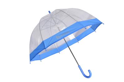 China Dome Shape POE Fabric Transparent Rain Umbrella - 97cm Diameter Auto Open with Metal Frame for sale