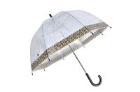 China Dome Shape POE Fabric Transparent Rain Umbrella - 97cm Diameter Auto Open with Metal Frame for sale