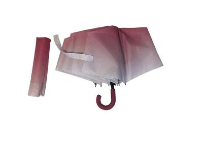 China 3 Folds Manual Open J Handle Umbrella 21 Inch 8 Panels Heat Transfer Printing for sale