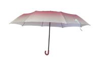 China 3 Folds Manual Open J Handle Umbrella 21 Inch 8 Panels Heat Transfer Printing for sale