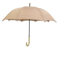 China Classic Wooden Handle Umbrella 105cm Auto Open Metal U Ribs Pongee for sale