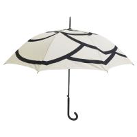 China Windproof J Shape Handle 23 Inch Auto Open Stick Umbrella Polyester Fiberglass for sale