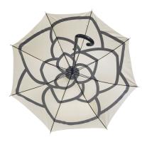China Windproof J Shape Handle 23 Inch Auto Open Stick Umbrella Polyester Fiberglass for sale