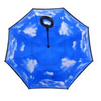 China SGS Plastic Handle Upside Down Reverse Inverted Umbrella Auto Open 8mm Metal Shaft for sale