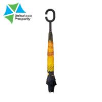 China BV Metal Ribs Sunflower C Handle Inverted Umbrella for sale