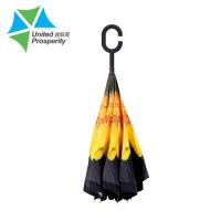China BV Metal Ribs Sunflower C Handle Inverted Umbrella for sale