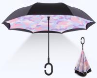 China 8mm Metal Shaft Polyester Reverse Inverted Umbrella Auto Open Manual Close for sale