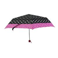 China 21 Inches Pink Edge Fiberglass Frame Foldable Umbrella for sale