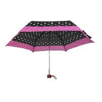 China 21 Inches Pink Edge Fiberglass Frame Foldable Umbrella for sale