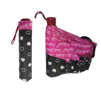 China 21 Inches Pink Edge Fiberglass Frame Foldable Umbrella for sale