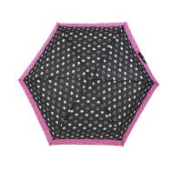 China 21 Inches Pink Edge Fiberglass Frame Foldable Umbrella for sale