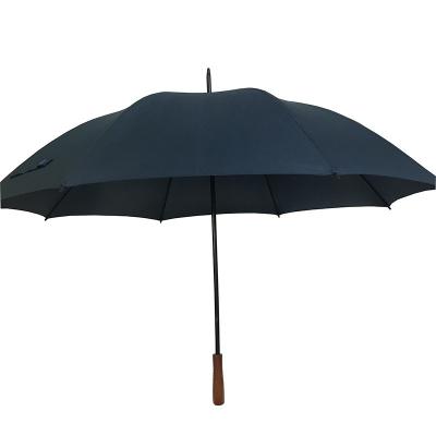 China 30 Inch Double Ribs Golf Umbrella with 130cm Coverage - Metal Frame & Wooden Handle for Promotional Use for sale