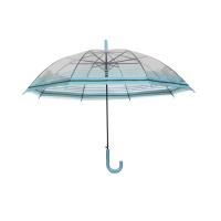 China Auto Open J Handle 23 Inch Transparent Rain Umbrella with 47 Inch Coverage and Custom Printing Options for sale