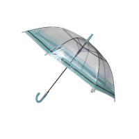 China Auto Open J Handle 23 Inch Transparent Rain Umbrella with 47 Inch Coverage and Custom Printing Options for sale