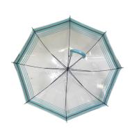 China Auto Open J Handle 23 Inch Transparent Rain Umbrella with 47 Inch Coverage and Custom Printing Options for sale