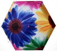 China Rubber Handle Pongee 21 Inches Foldable Travel Umbrella With Bag for sale