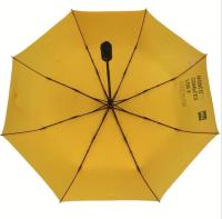 China Rpet Material Auto Open Close Logo  3 Folding Umbrella for sale