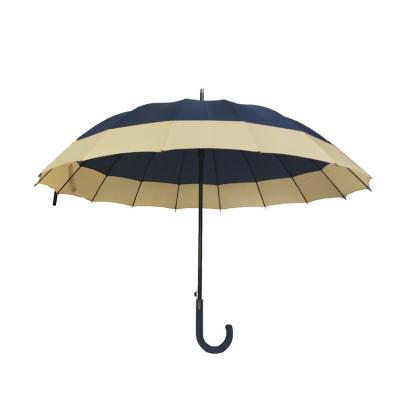 China Digital Printing J Shape 25x16K Auto Open Rain Umbrella 115cm Windproof Polyester for sale
