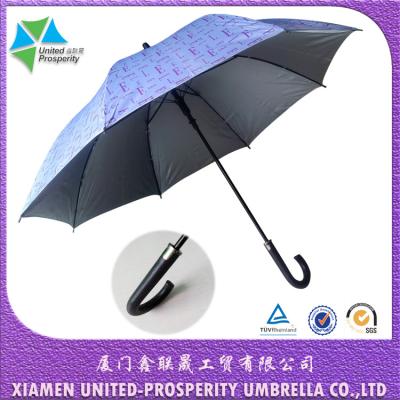 China Auto Open Pongee Straight Windproof Golf Umbrella with 8mm Metal Shaft and Custom Printing Options for sale