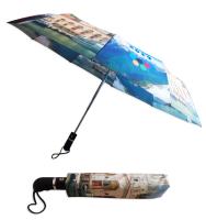China Waterproof Metal Ribs 8mm Shaft 3 Fold Automatic Umbrella for sale