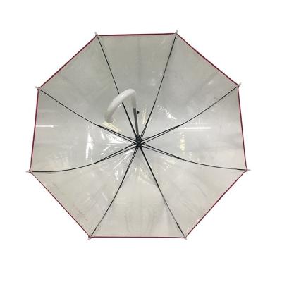 China 23-Inch Transparent Auto-Open Umbrella with Metal Frame and POE Fabric - Custom Printing Available for sale