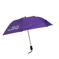 China Wholesale SilkLogo Plastic Straight Handle Compact 2 Fold Umbrella for sale