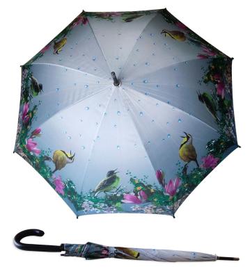 China 8mm Metal Shaft Windproof Straight Umbrella for Women Custom Logo Auto Open for sale