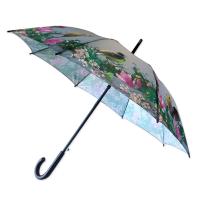 China 8mm Metal Shaft Windproof Straight Umbrella for Women Custom Logo Auto Open for sale