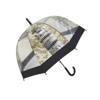 China Dome Shape Clear POE Umbrella With Scenery Printing for sale