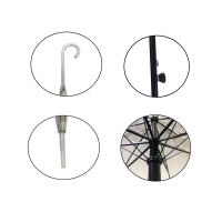 China J Shape Plastic Handle Transparent POE Umbrella 98cm Auto Open Metal Shaft for sale
