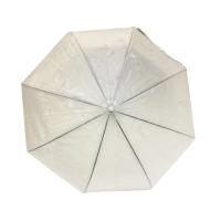 China J Shape Plastic Handle Transparent POE Umbrella 98cm Auto Open Metal Shaft for sale