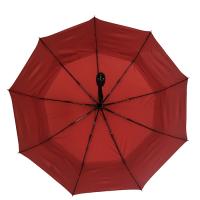 China Fully Automatic Windproof Red 2 Layer Foldable Umbrella 94cm Open Diameter for Rain for sale