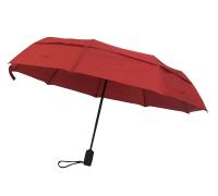 China Fully Automatic Windproof Red 2 Layer Foldable Umbrella 94cm Open Diameter for Rain for sale