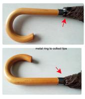 China Wooden J Handle Pongee Fabric Compact Golf Umbrella for sale