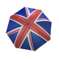 China UK Flag Printed Polyester Fabric Promotional Golf Umbrellas for sale