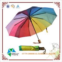 China Windproof Rainbow Two Folding Umbrella With 8mm Metal Shaft for sale