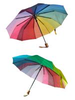 China Windproof Rainbow Two Folding Umbrella With 8mm Metal Shaft for sale