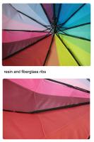 China Windproof Rainbow Two Folding Umbrella With 8mm Metal Shaft for sale