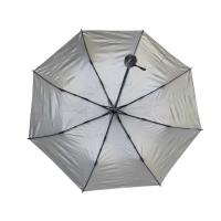 China Digital Printing Manual Open Silver Coated 3 Folding Umbrella for sale