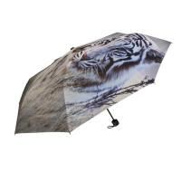 China Digital Printing Manual Open Silver Coated 3 Folding Umbrella for sale