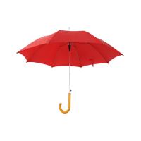 China AZO Free 23 Inch J Shape Wooden Handle Auto Open Umbrella 103cm Polyester Pongee for sale