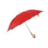 China AZO Free 23 Inch J Shape Wooden Handle Auto Open Umbrella 103cm Polyester Pongee for sale