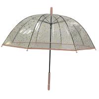 China Promotional Clear POE Dome Transparent Automatic Umbrella 23 Inch 8K Metal Frame for sale