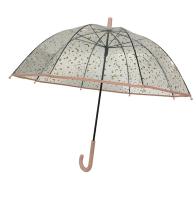 China Promotional Clear POE Dome Transparent Automatic Umbrella 23 Inch 8K Metal Frame for sale