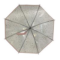 China Promotional Clear POE Dome Transparent Automatic Umbrella 23 Inch 8K Metal Frame for sale
