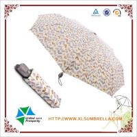 China Colorful Leaf Pattern 8mm Metal Shaft Foldable Umbrella For Women for sale